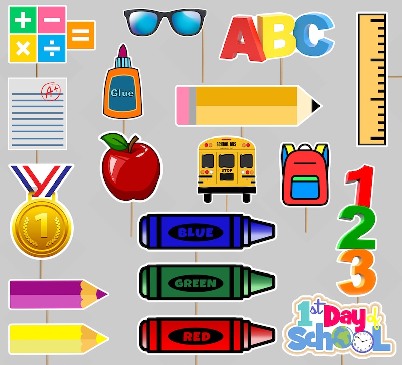 Back to School Photo Booth Props | INSTANT DOWNLOAD - Etsy