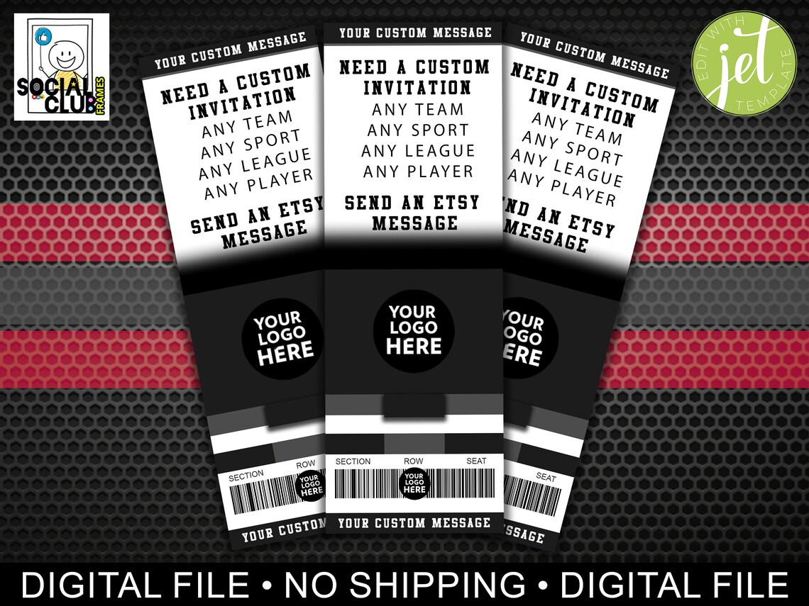 Houston Rockets Birthday Ticket Invitation | Editable Basketball Party ...