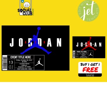 Jordan Birthday Invitation, Cement Invitation, Editable, Printable, Jet ...