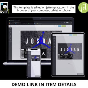 Jordan Birthday Invitation, Cement Invitation, Editable, Printable, Jet ...