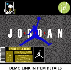 Jordan Birthday Invitation, Cement Invitation, Editable, Printable, Jet ...