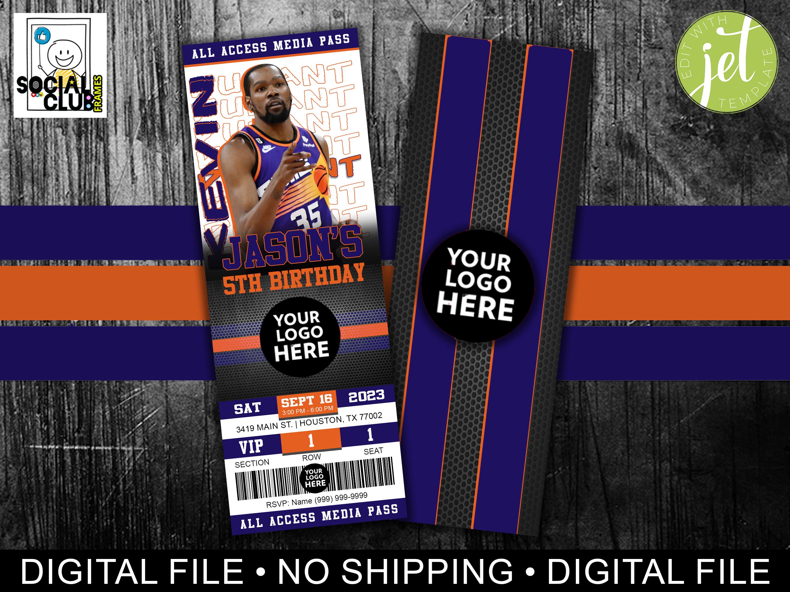 Phoenix Suns Basketball Birthday Invitation: Sports Ticket (digital) - Etsy