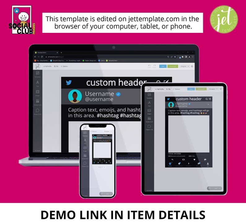 Twitter Selfie Frame Social Media Photo Booth Prop Editable - Etsy