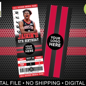 Houston Rockets Birthday Ticket Invitation | Editable Basketball Party ...