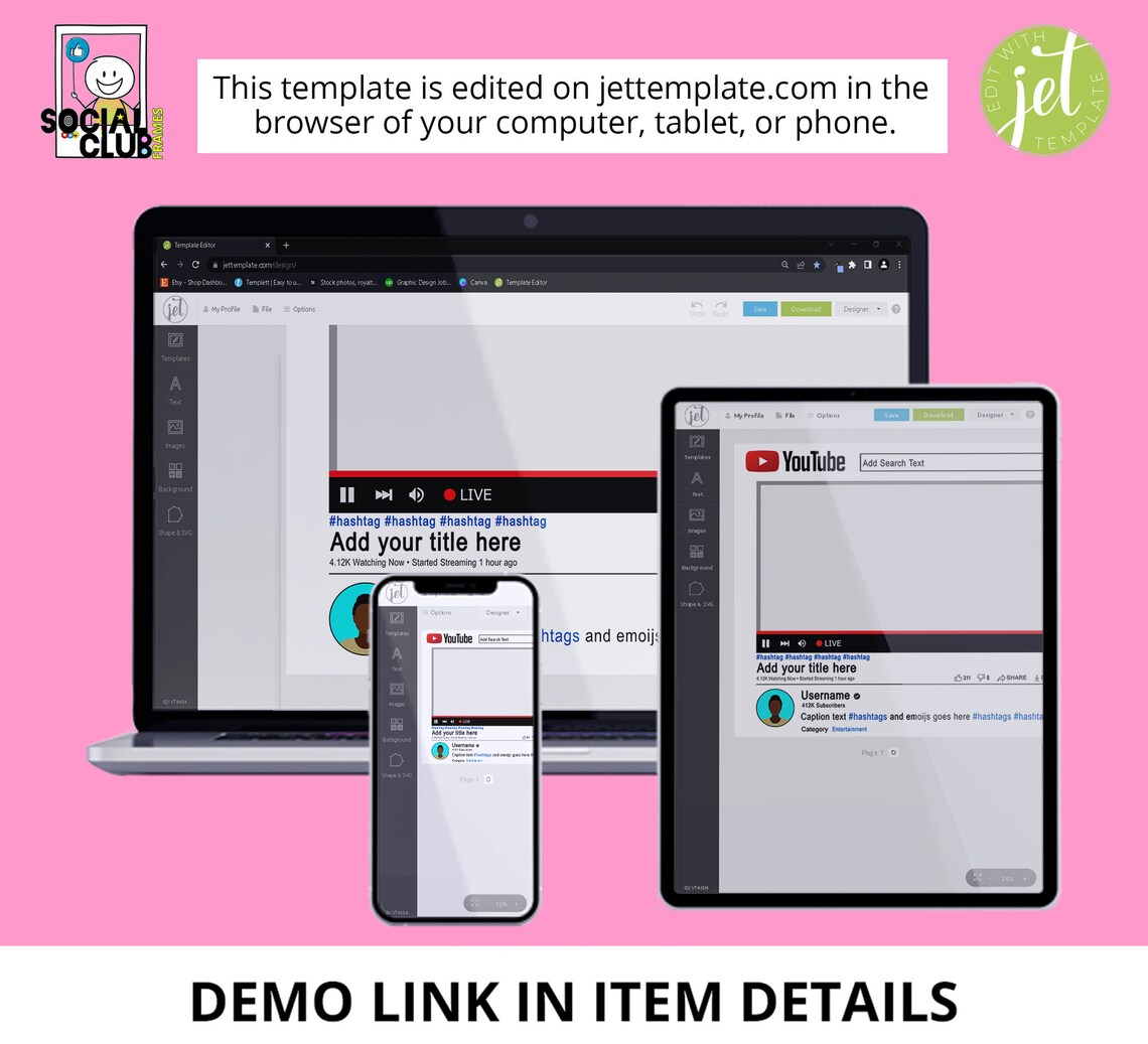 Youtube Selfie Frame Social Media Photo Booth Prop Editable - Etsy