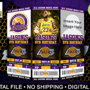 Los Angles Lakers Invitation, Lakers Invite, Basketball Invitation ...