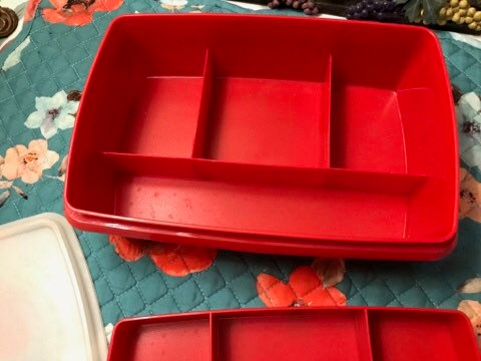 Vintage Red Tuppercraft Rectangular Container With Tray - Etsy