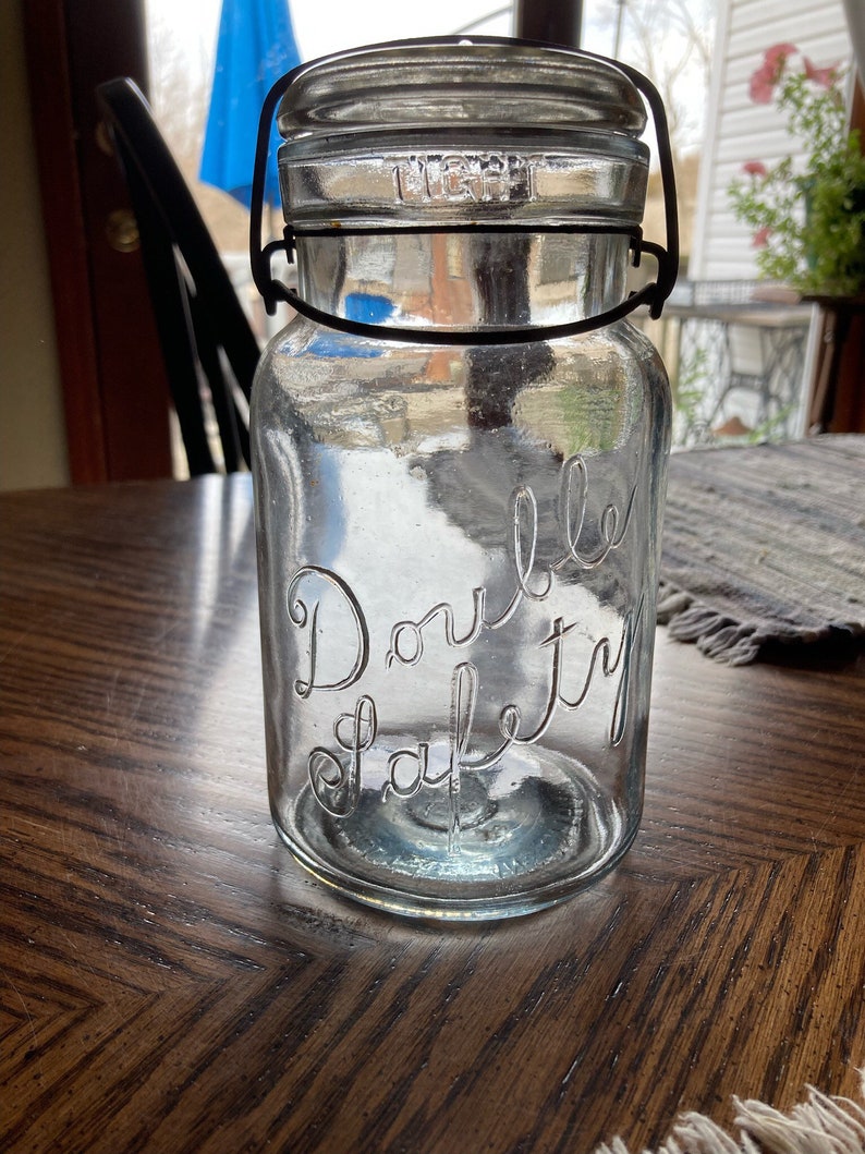 Older Vintage Quart Double Safety Canning Jar Smalley Kivlan & Onthank ...