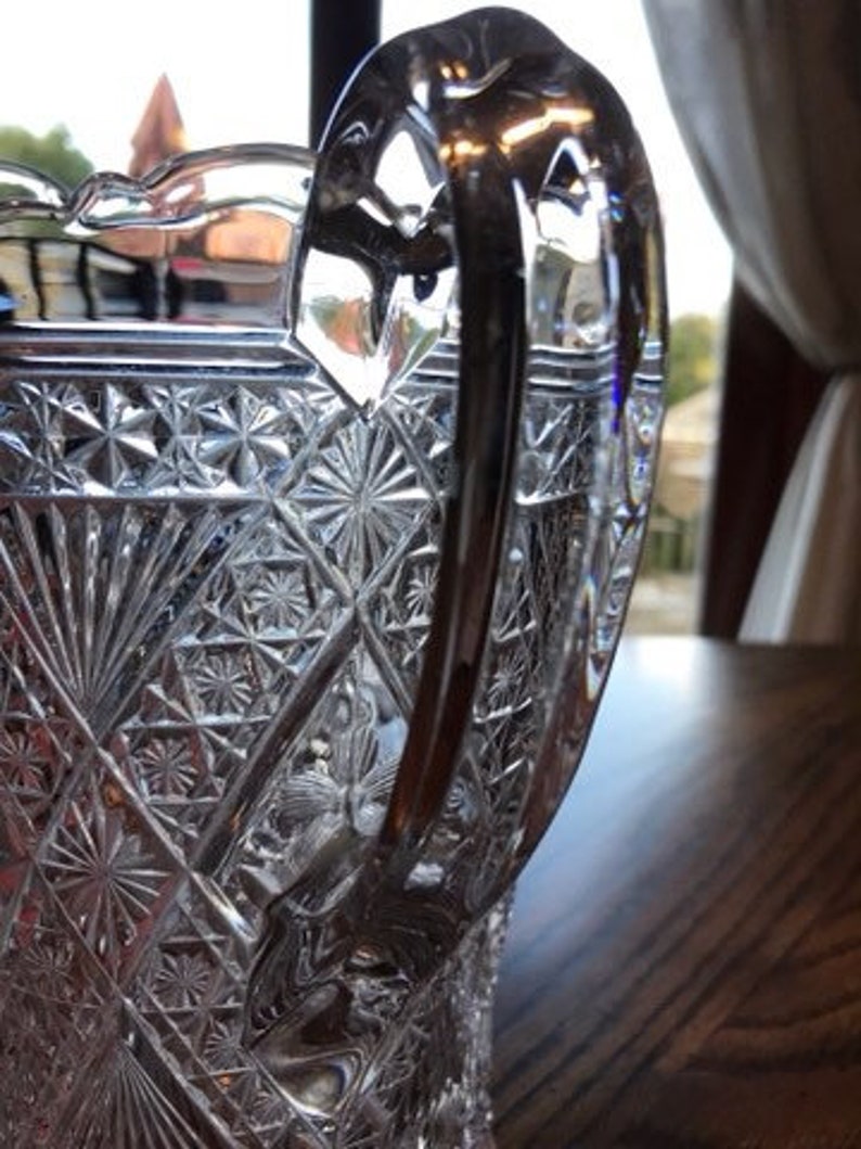 Early American Pattern Glass EAPG Pitcher Heavily Patterned - Etsy