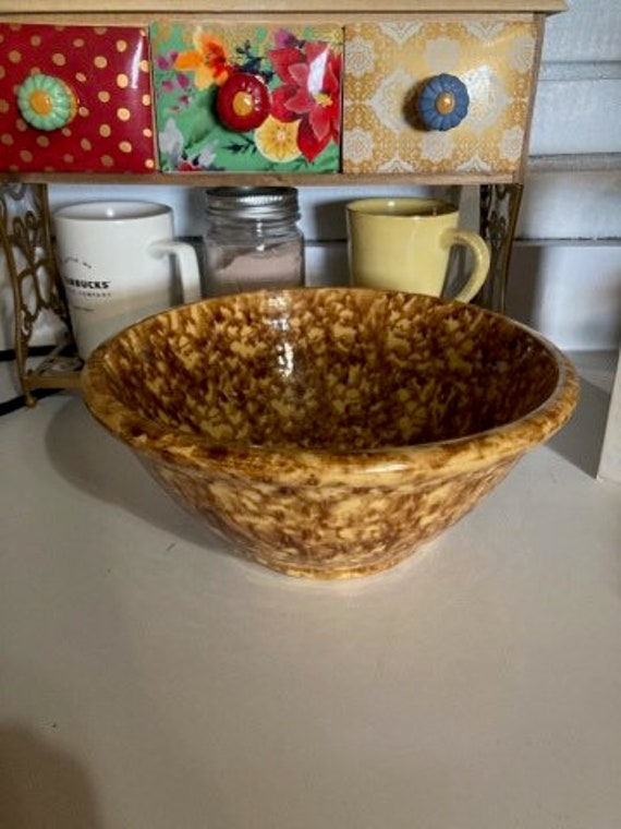 Vintage Yellow Ware Bowl in the Bennington Rockingham Glaze - Etsy