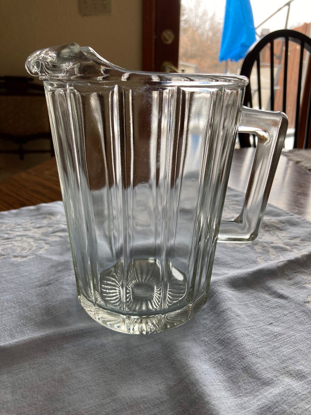 Antique Heavy Glass Pitcher for Your Bar ! - Etsy