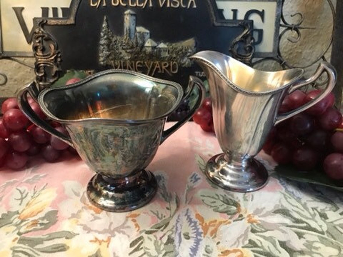 Vintage EPNS Silverplate Cream and Sugar Pennsylvania Silver Co - Etsy