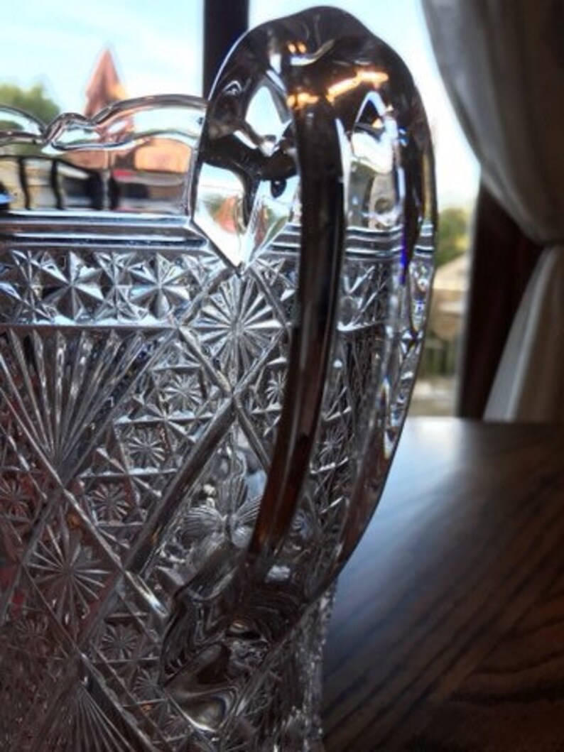 Early American Pattern Glass EAPG Pitcher Heavily Patterned - Etsy