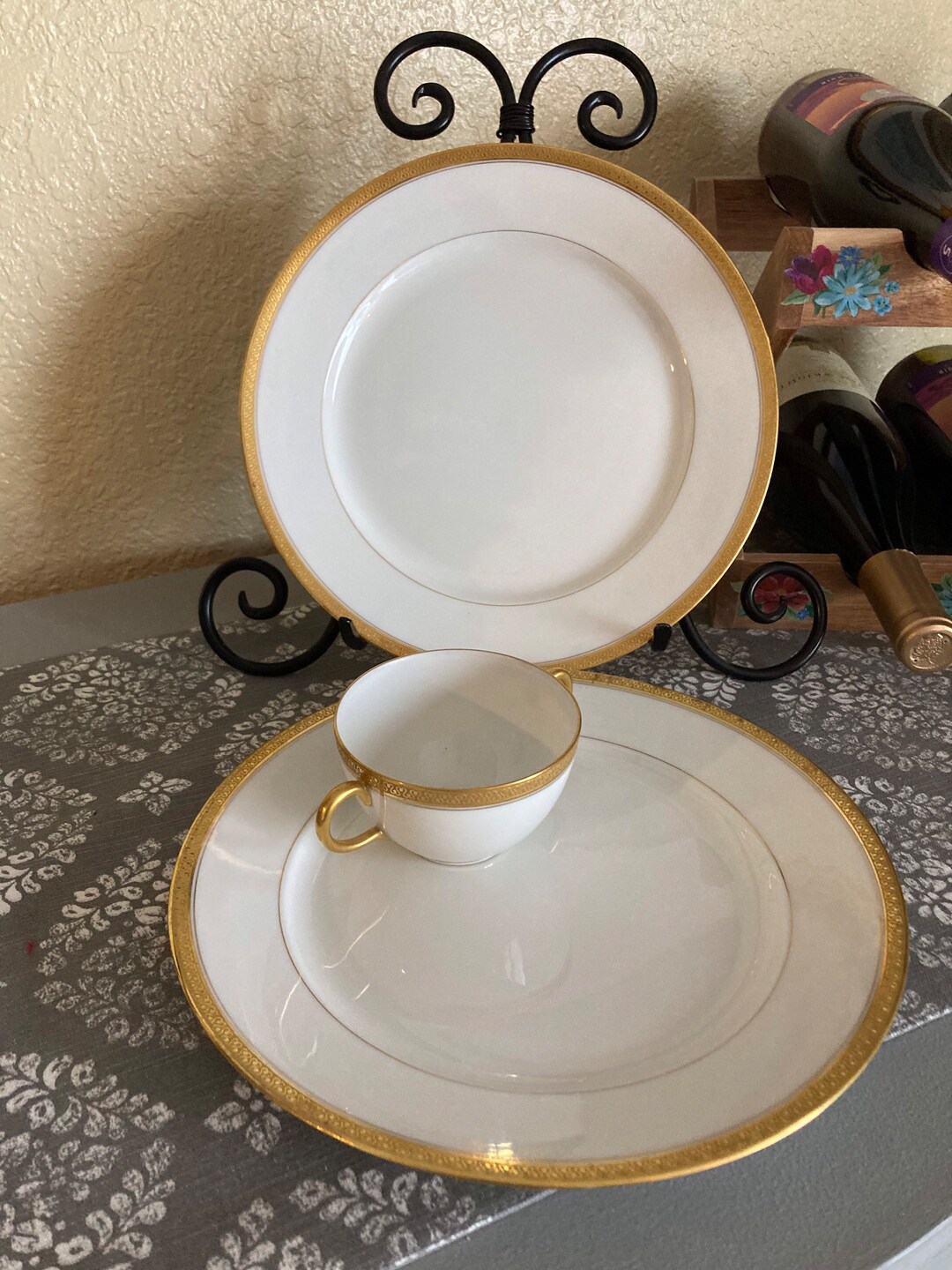 W. Guerin & Co GOA Limoges France Gold Rimmed Dinner Plates and Cup - Etsy