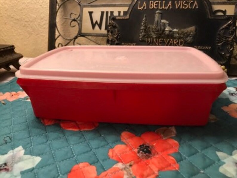 Vintage Red Tuppercraft Rectangular Container With Tray - Etsy