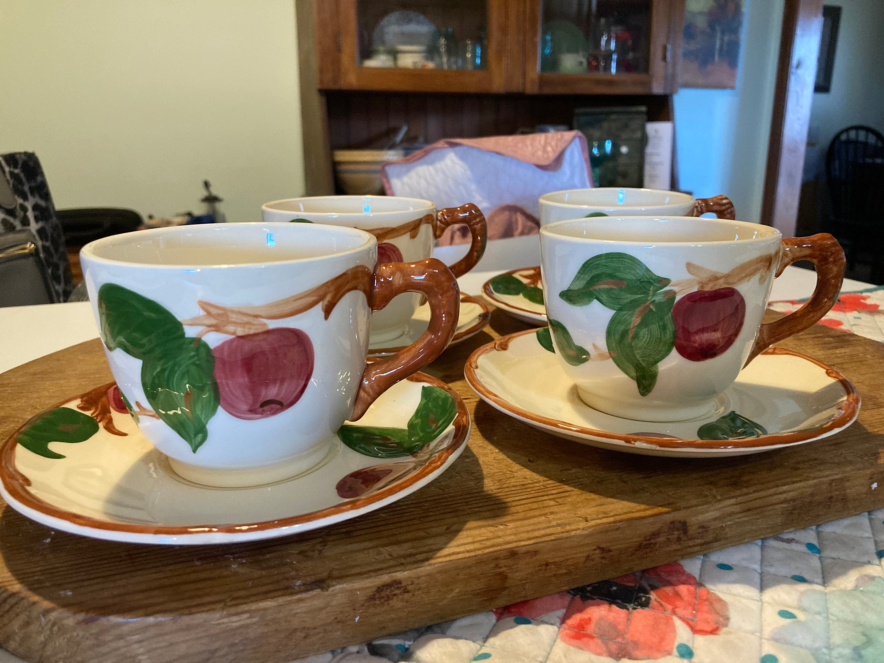 Set of 4 Franciscan Apple Cups and Saucers USA Marks - Etsy