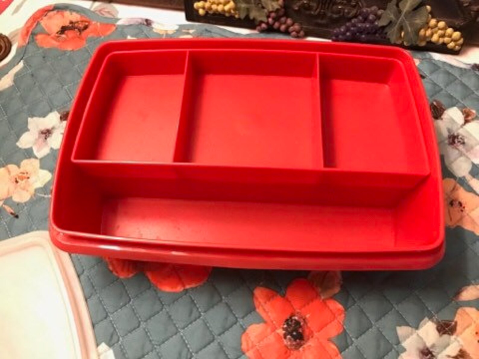 Vintage Red Tuppercraft Rectangular Container With Tray - Etsy