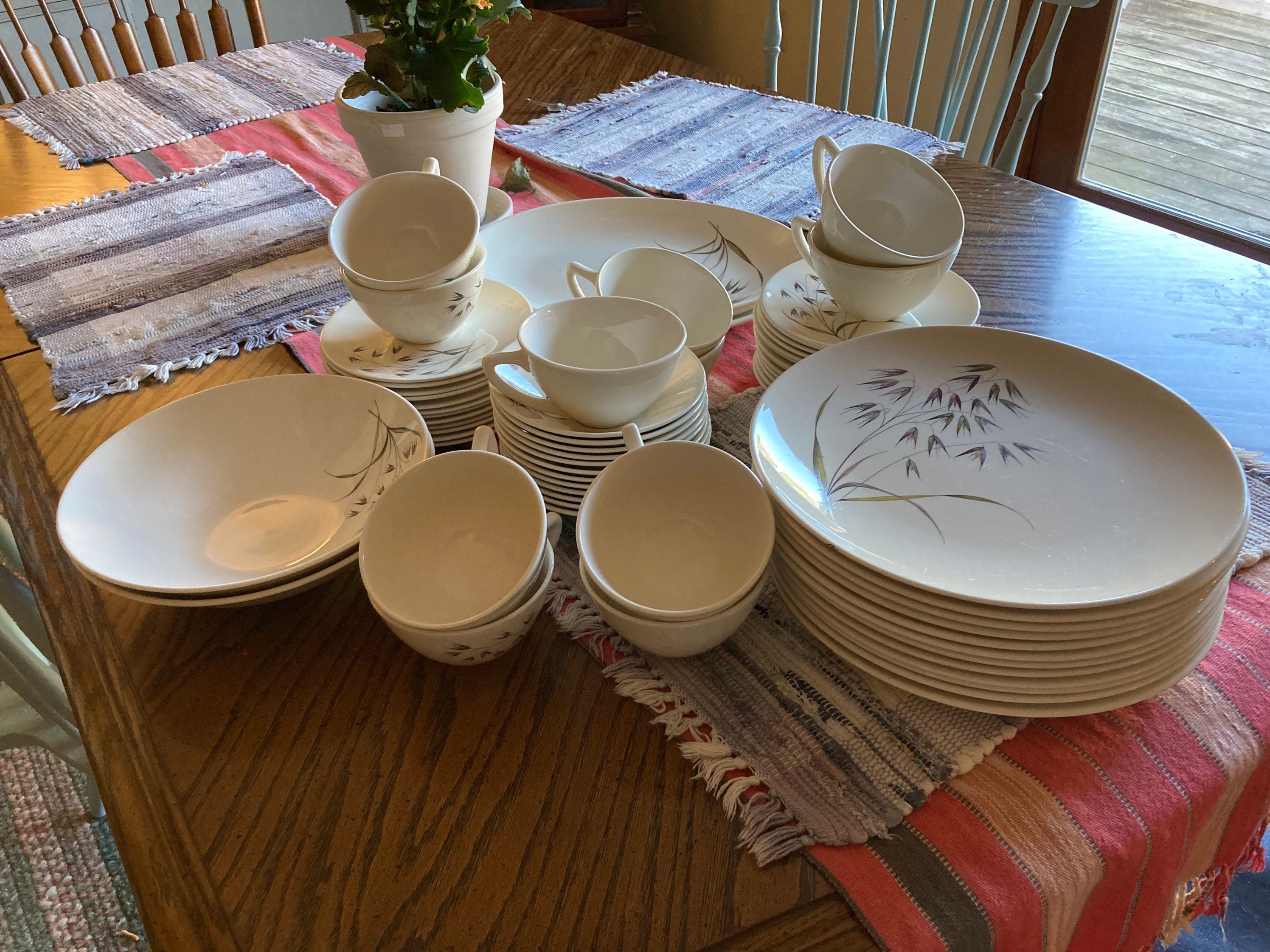 Vintage Mid Century Cup and Saucer Knowles China USA Wild Oats - Etsy