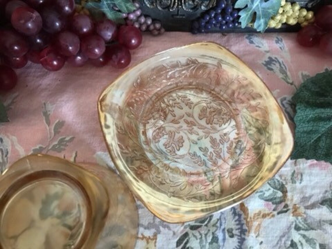 Vintage Floragold by Jeanette Glass Company Cup and Saucer | Etsy