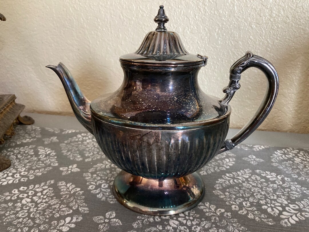 Vintage Rustic Sliver on Copper Shabby Chic Coffee or Tea Pot - Etsy