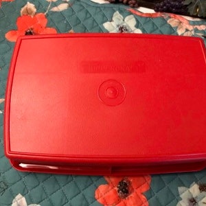 Vintage Red Tuppercraft Rectangular Container With Tray - Etsy