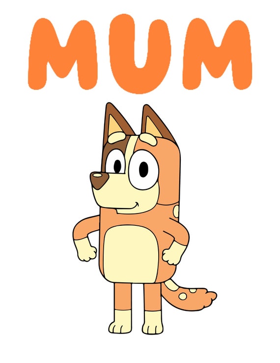 Bluey Orange Heeler Dog Mum/dad Digital Art - Etsy Denmark