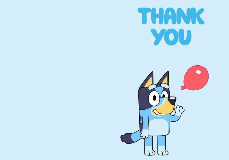 Bluey Thank You Karte Digital Download Landschaft und - Etsy Schweiz