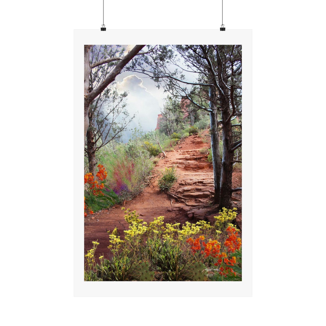 Original Art Landscape Print, Doe Mesa, Sedona Arizona, Altered Art ...