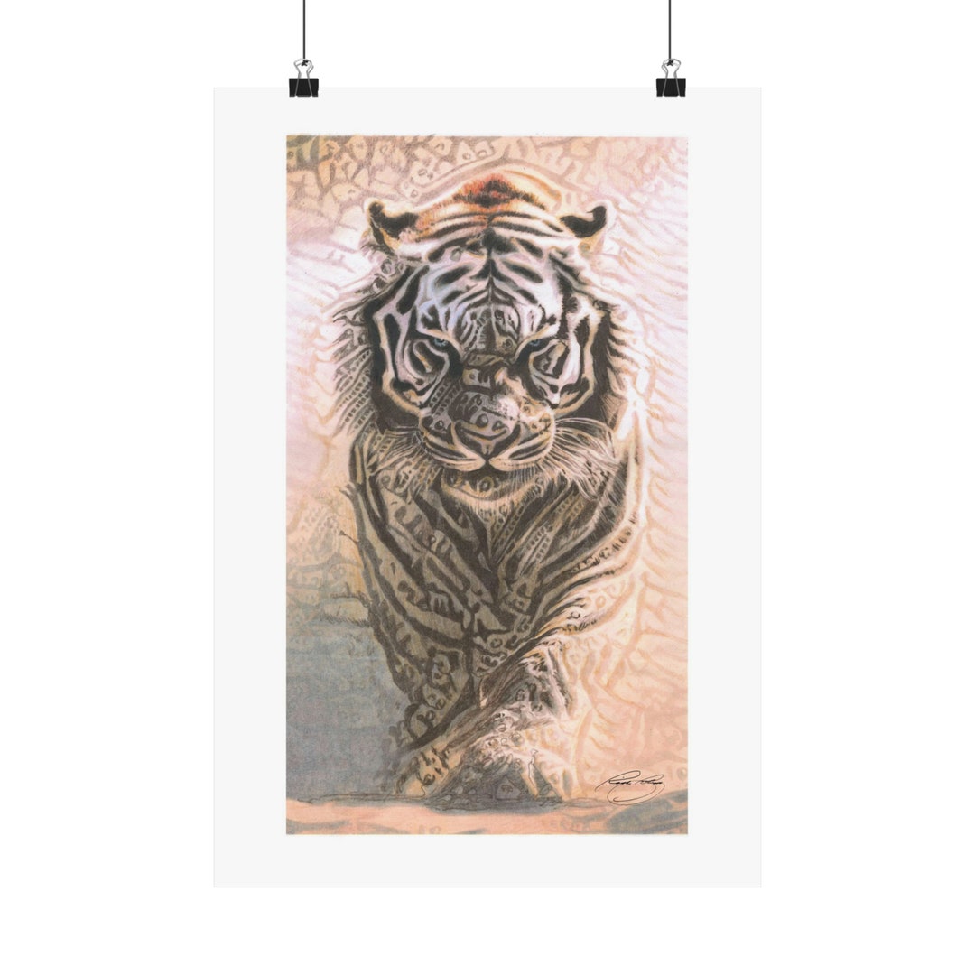 Tribal Tiger Colored Pencil on Paper Original Art by Rich Poling. - Etsy