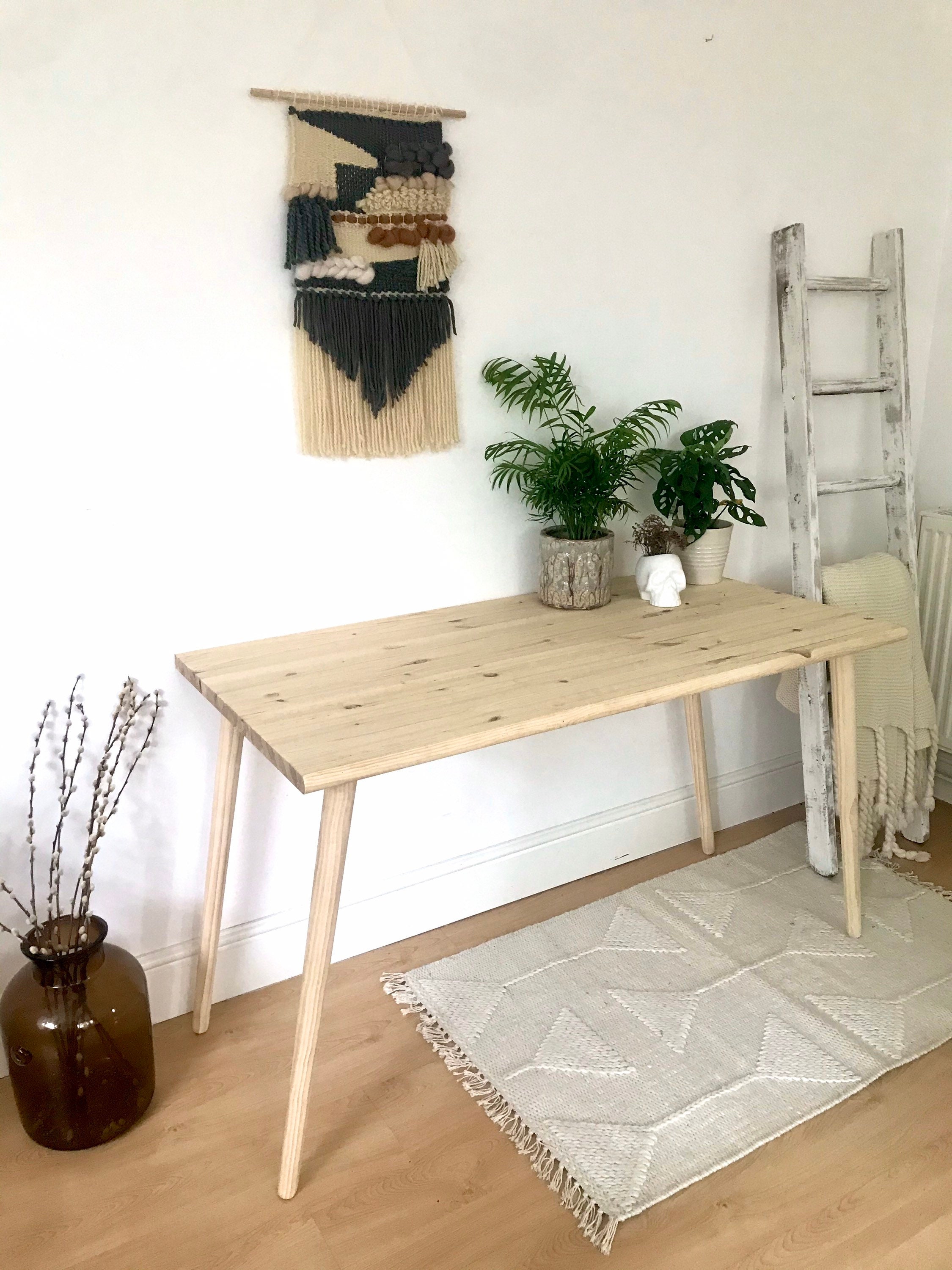 Bespoke handmade wooden table / desk. 120 x 60 tapered wood | Etsy