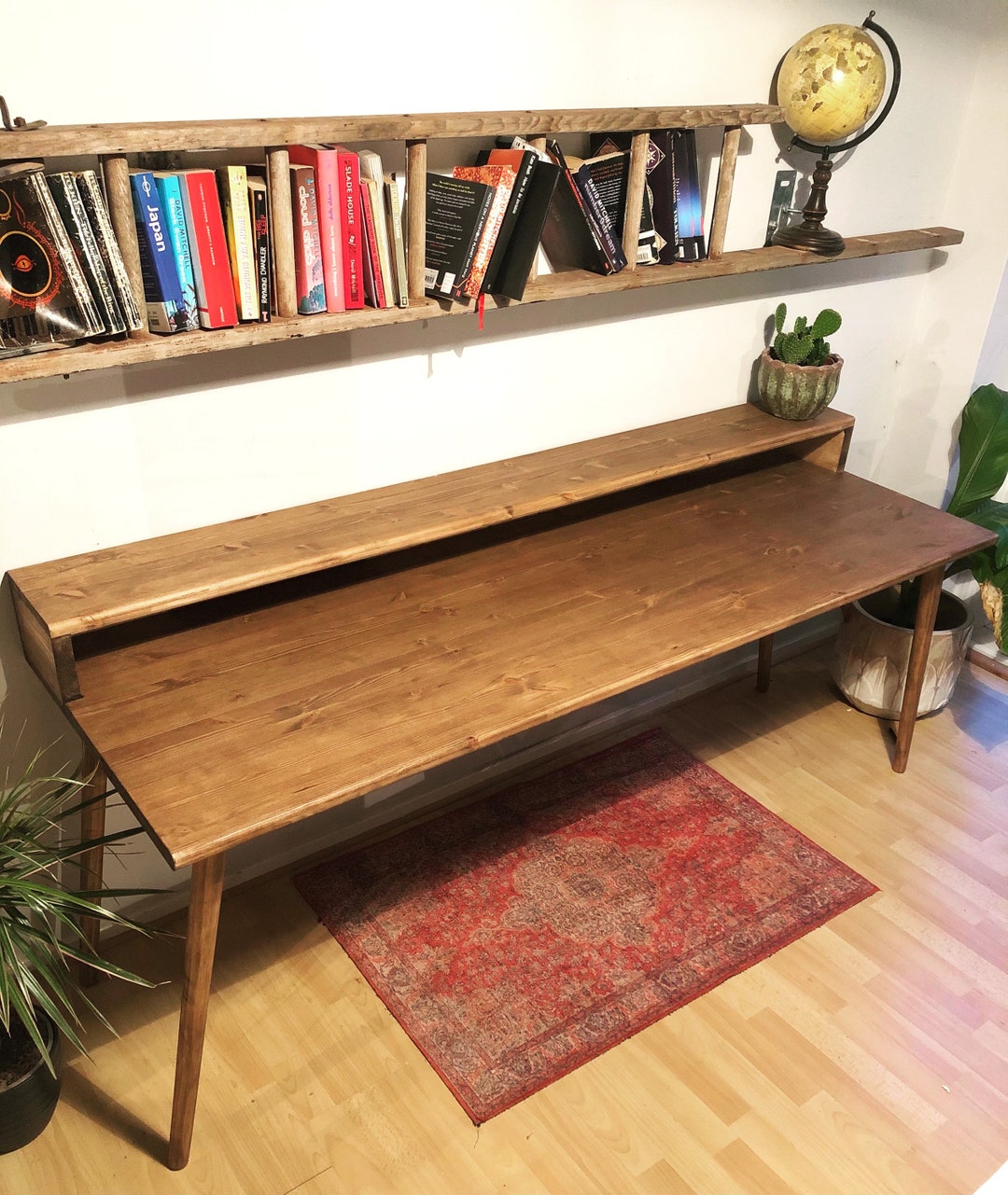 Bespoke Handmade Wooden Table / Desk. 180 X 60cm Industrial, Tapered ...