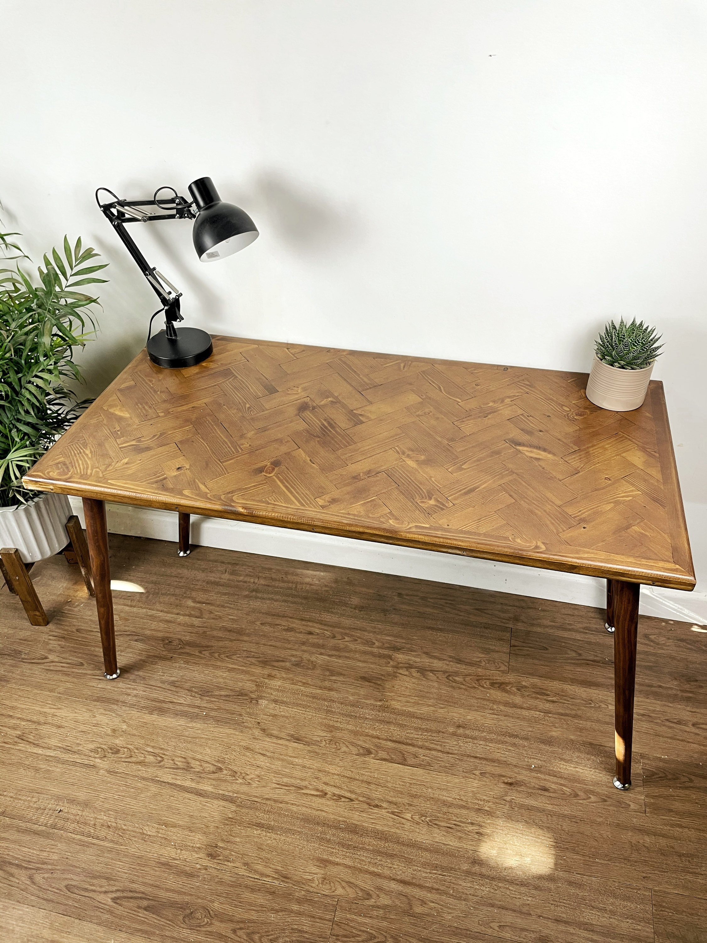 Bespoke Handmade Wooden Table / Desk. 120 X 60 Herringbone | Etsy UK