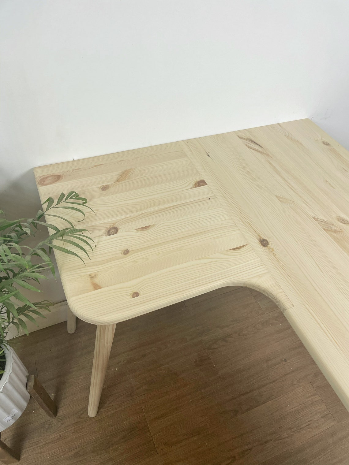 Handmade Solid Wood Corner Desk / Table Curves Workstation - Etsy UK