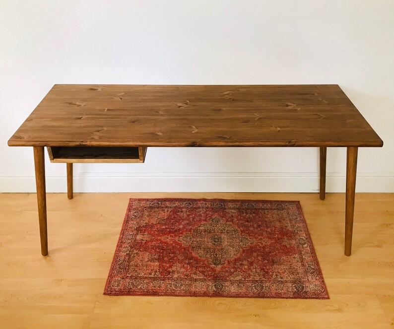 Bespoke handmade wooden table / desk with drawer 180 x 60cm | Etsy