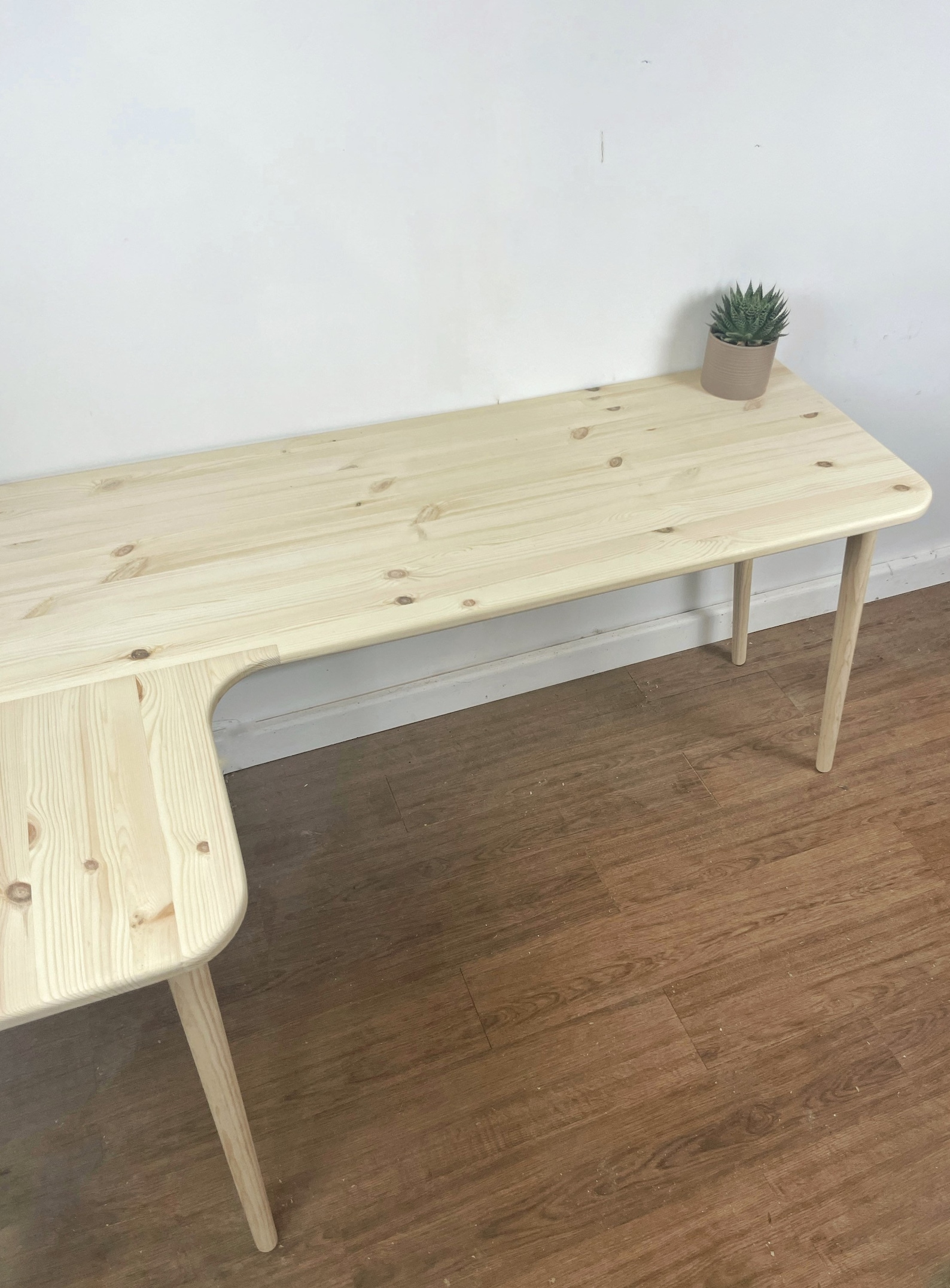 Handmade Solid Wood Corner Desk / Table Curves Workstation - Etsy UK