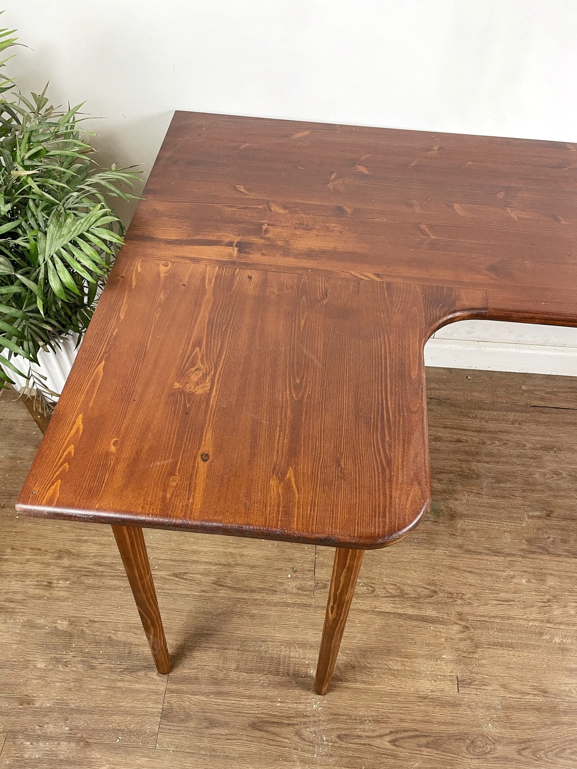Handmade Solid Wood Corner Desk / Table Curves Workstation - Etsy UK
