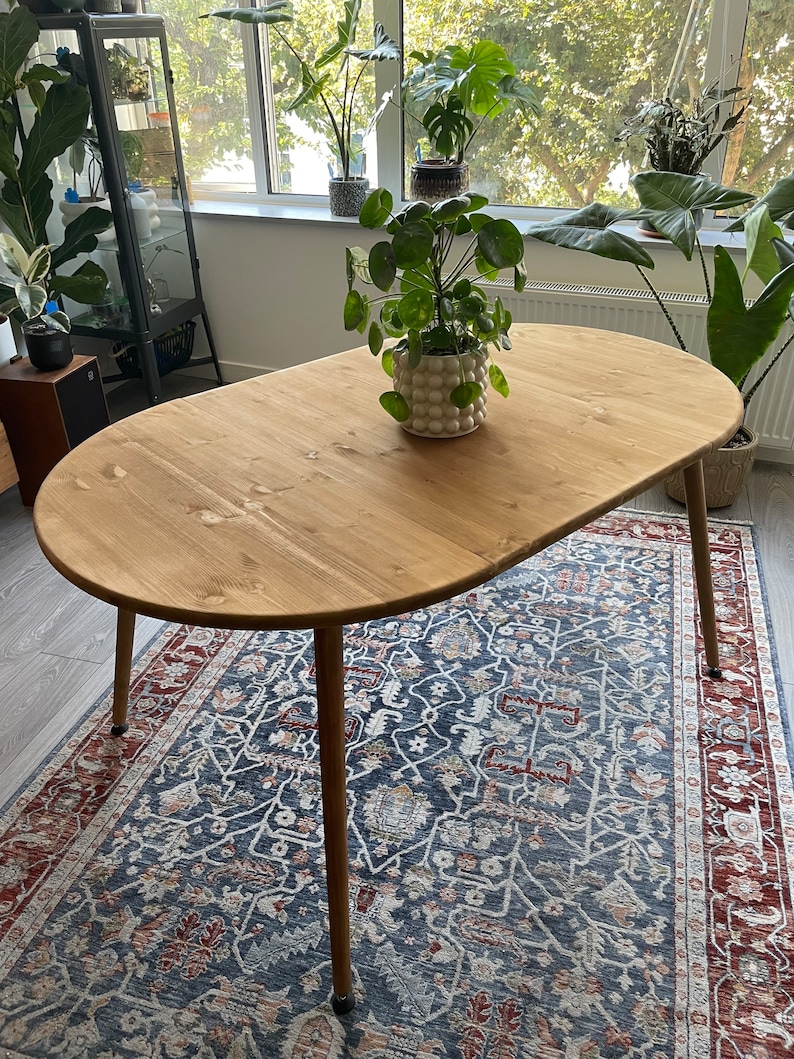 Extending Extendable Round Dining Table Circular Wooden - Etsy