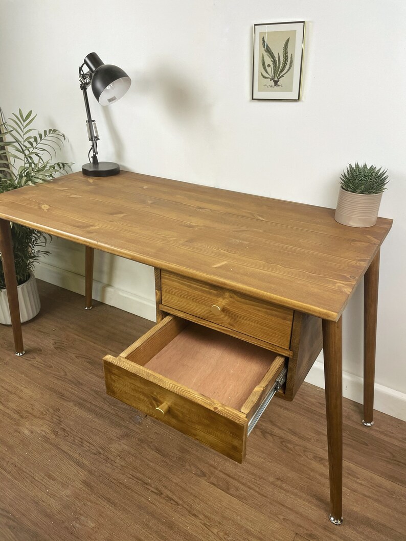 Bespoke handmade wooden table / computer desk with double | Etsy