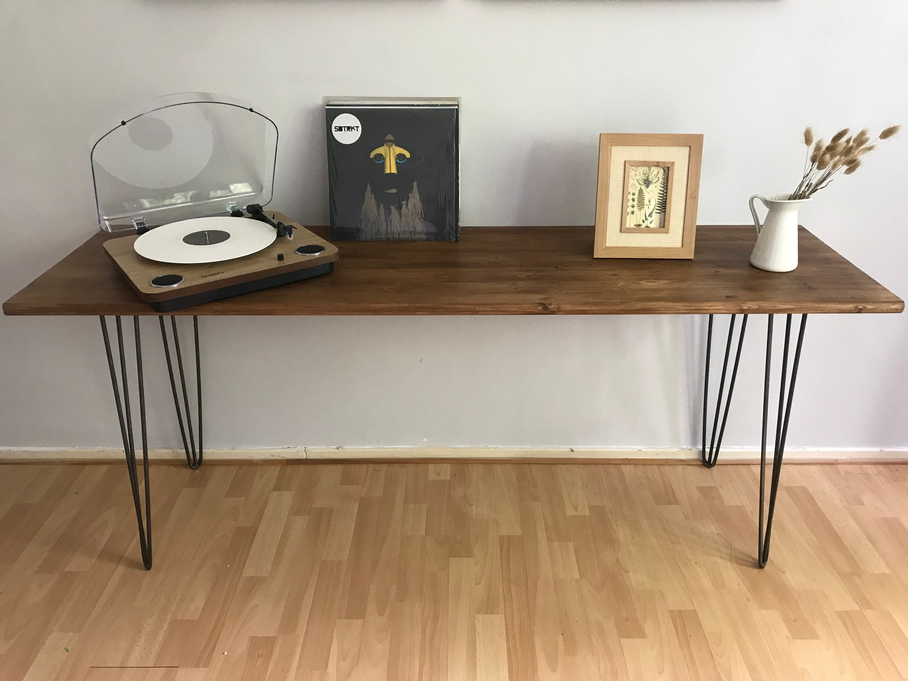 Bespoke handmade wooden table / desk. 180 x 40. narrow | Etsy
