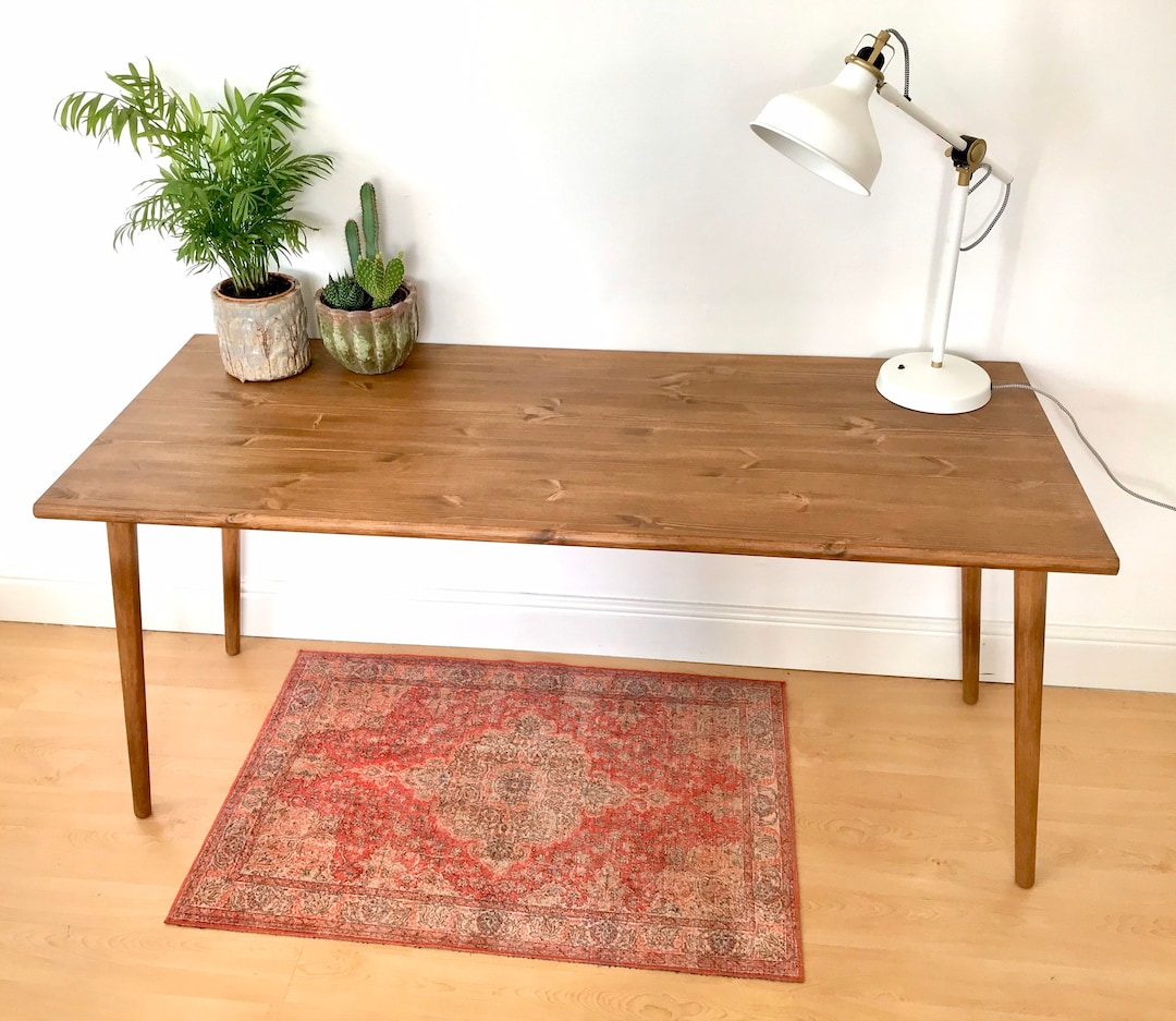 Bespoke Handmade Wooden Table / Desk. 180 X 60, Tapered Wood Legs ...