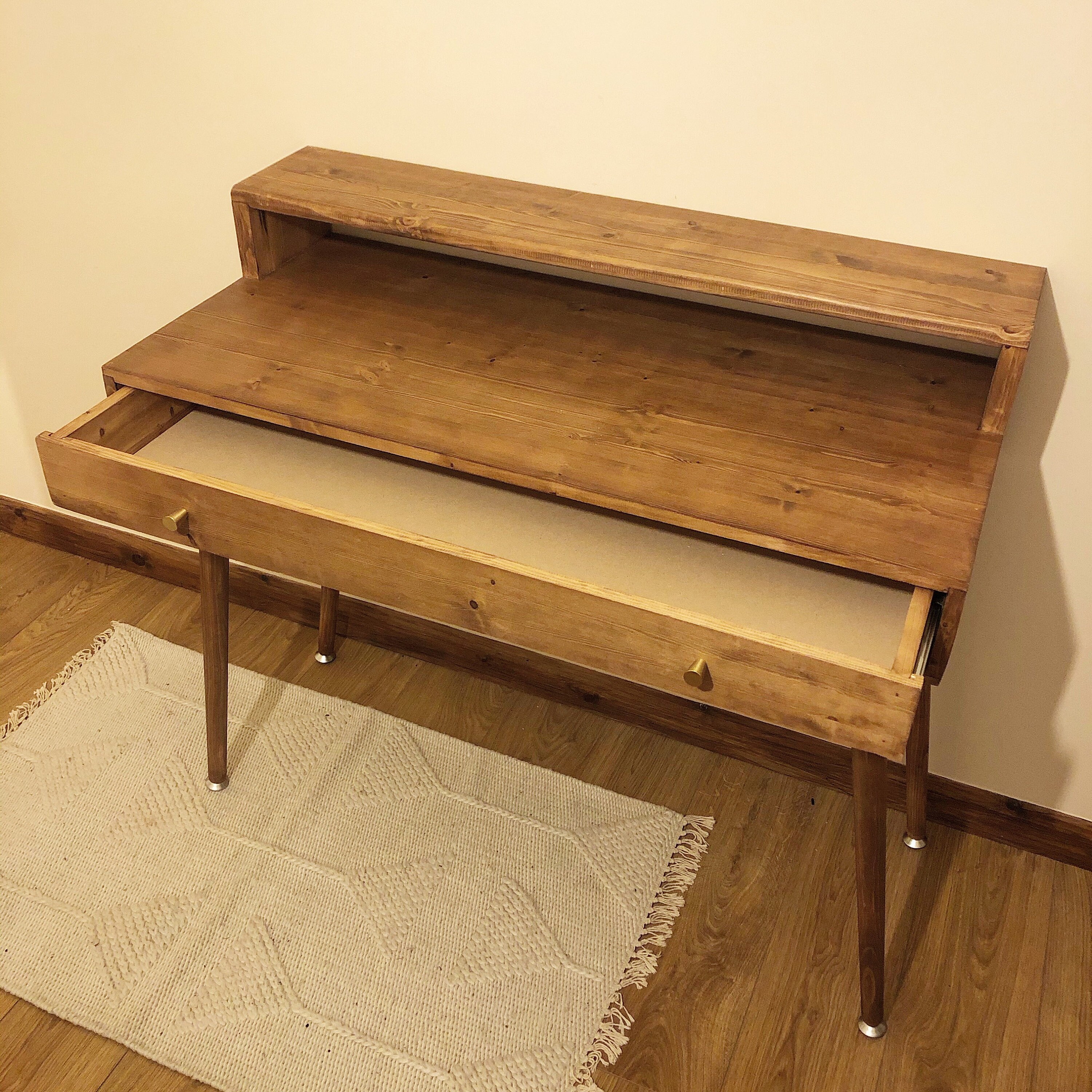 Bespoke handmade wooden table / desk. 120 x 60cm tapered | Etsy