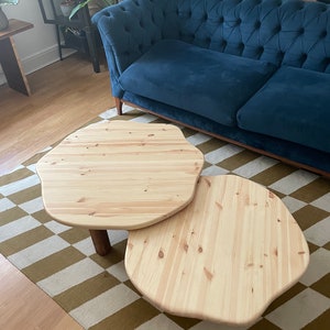 Wavey Nesting Coffee Table, Round, Curve, Wave, Natural, Organic Shape ...