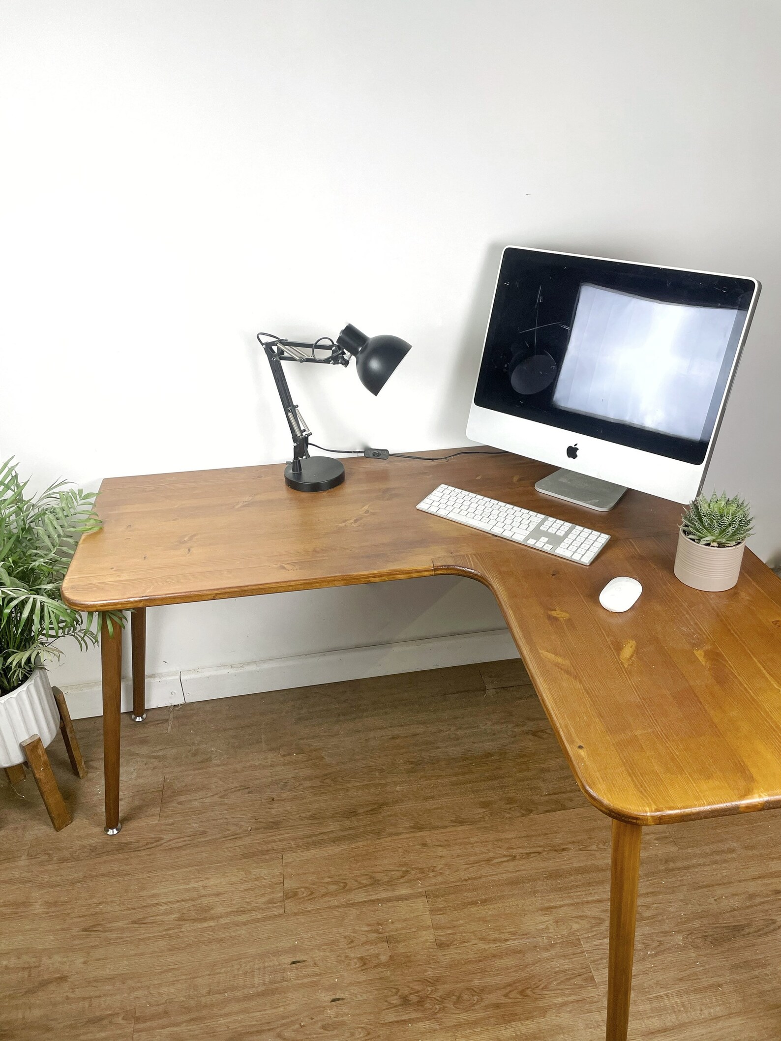 Handmade Solid Wood Corner Desk / Table Curves Workstation - Etsy