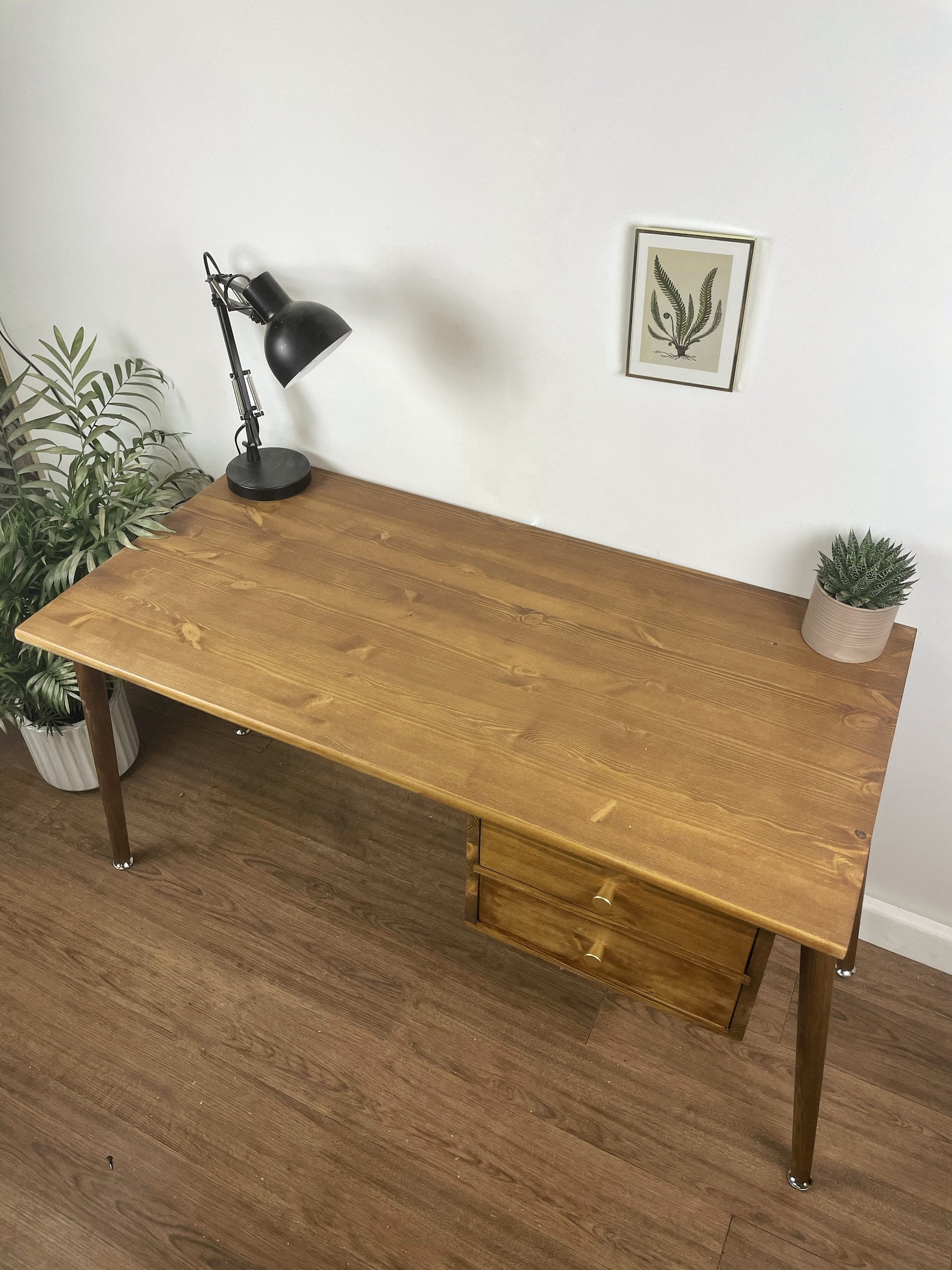 Bespoke handmade wooden table / computer desk with double | Etsy