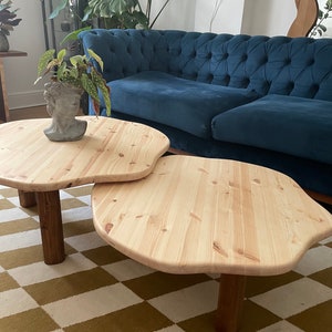 Wavey Nesting Coffee Table, Round, Curve, Wave, Natural, Organic Shape ...