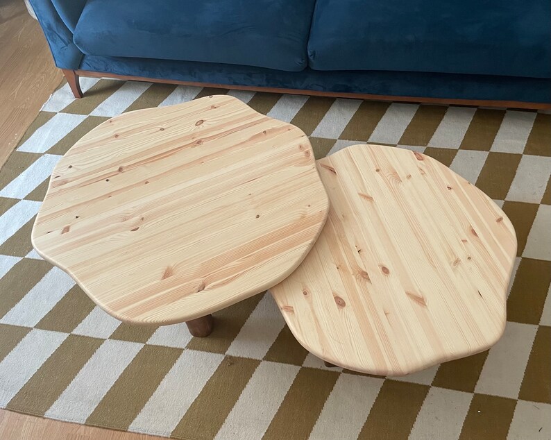 Wavey Nesting Coffee Table, Round, Curve, Wave, Natural, Organic Shape ...