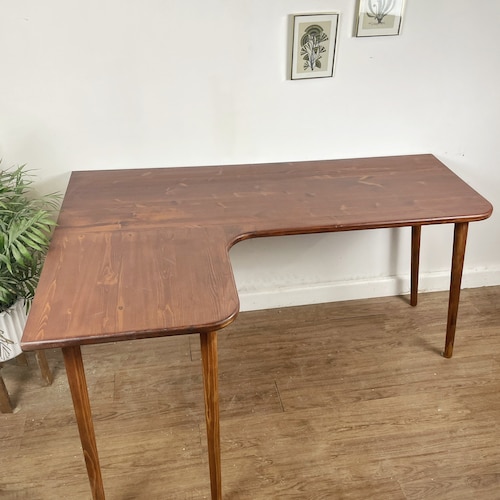 Handmade Solid Wood Corner Desk / Table Curves Workstation | Etsy UK