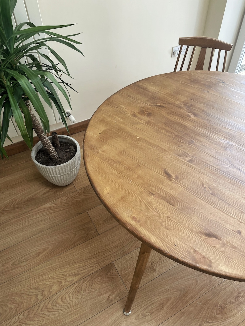 Round Dining Table. Solid Wood Circular Table. Kitchen Table. | Etsy UK