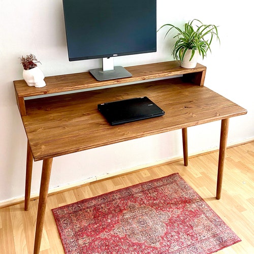 Bespoke Handmade Wooden Table / Computer Desk With Pullout - Etsy