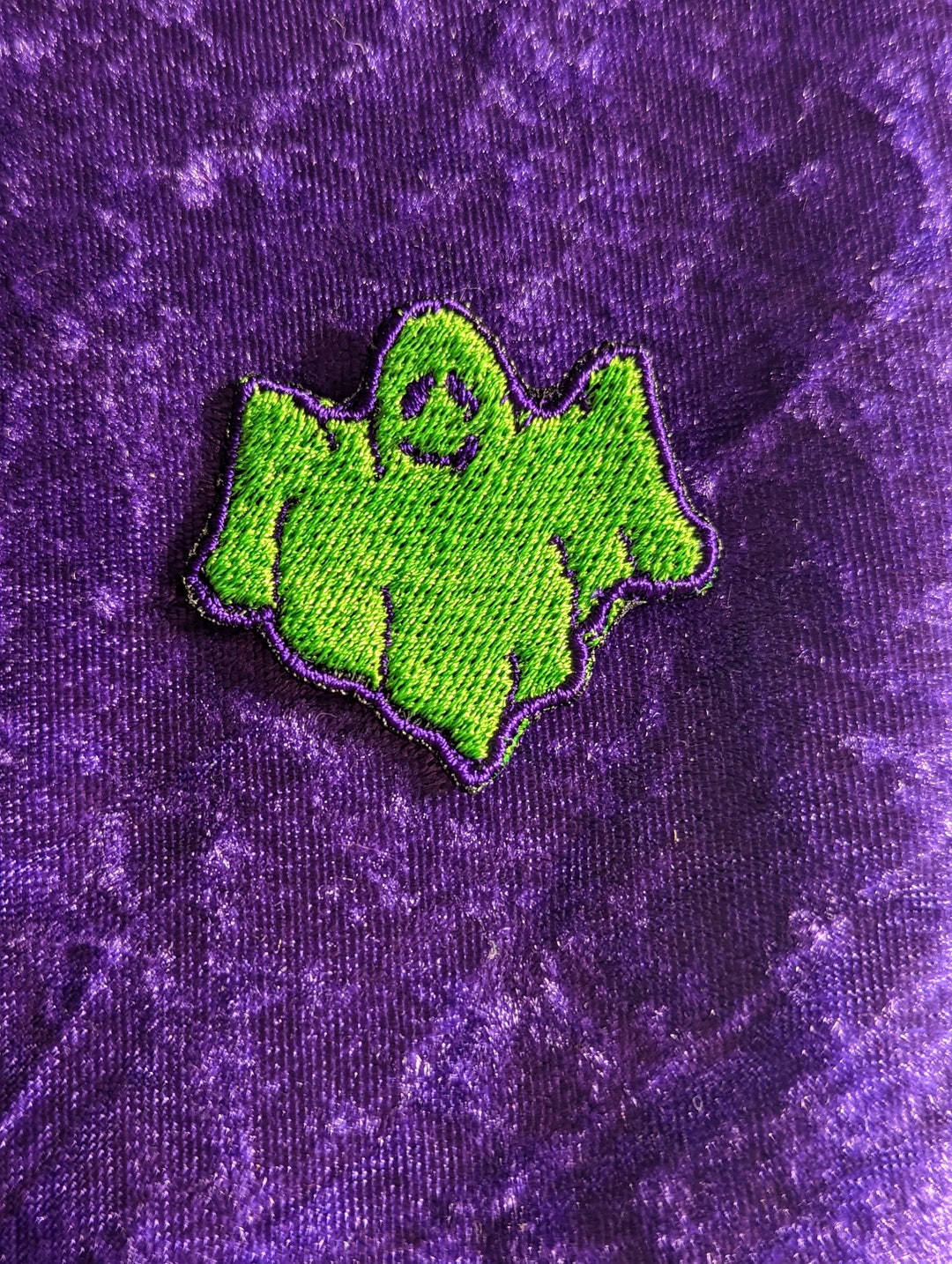 Green and Purple Ghost Embroidered Patch - Etsy